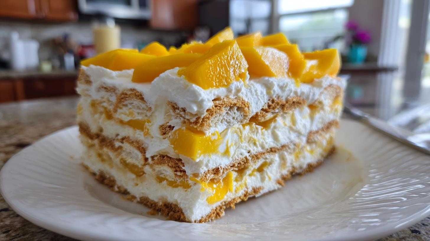No-Bake Mango Float: 3 Ingredients, Pure Bliss - Forkful Heaven