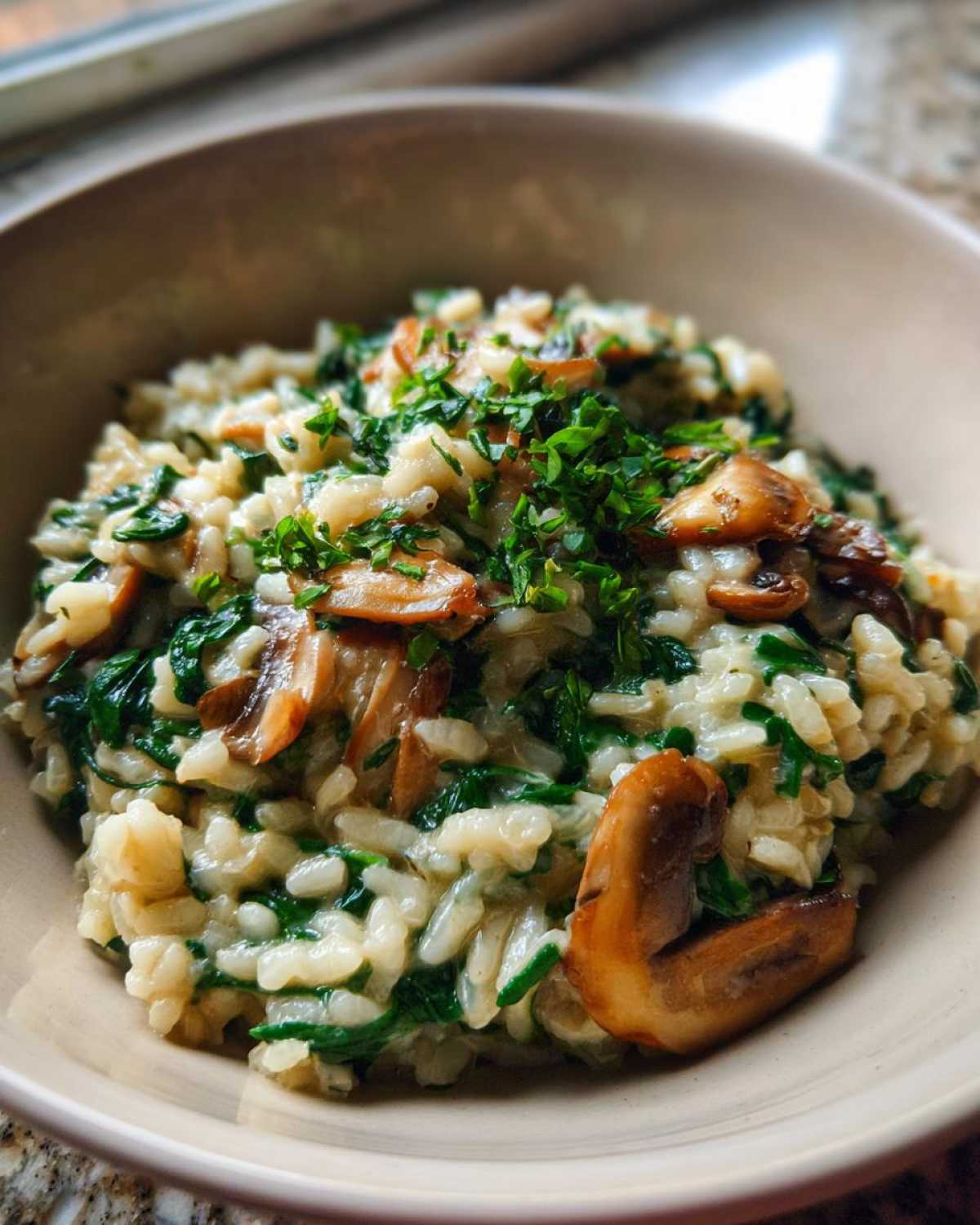 Amazing Mushroom and Spinach Risotto 5 Sensation - Forkful Heaven