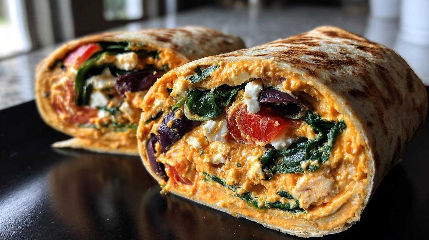 Delectable: 1 Roasted Red Pepper Hummus Wrap - Forkful Heaven