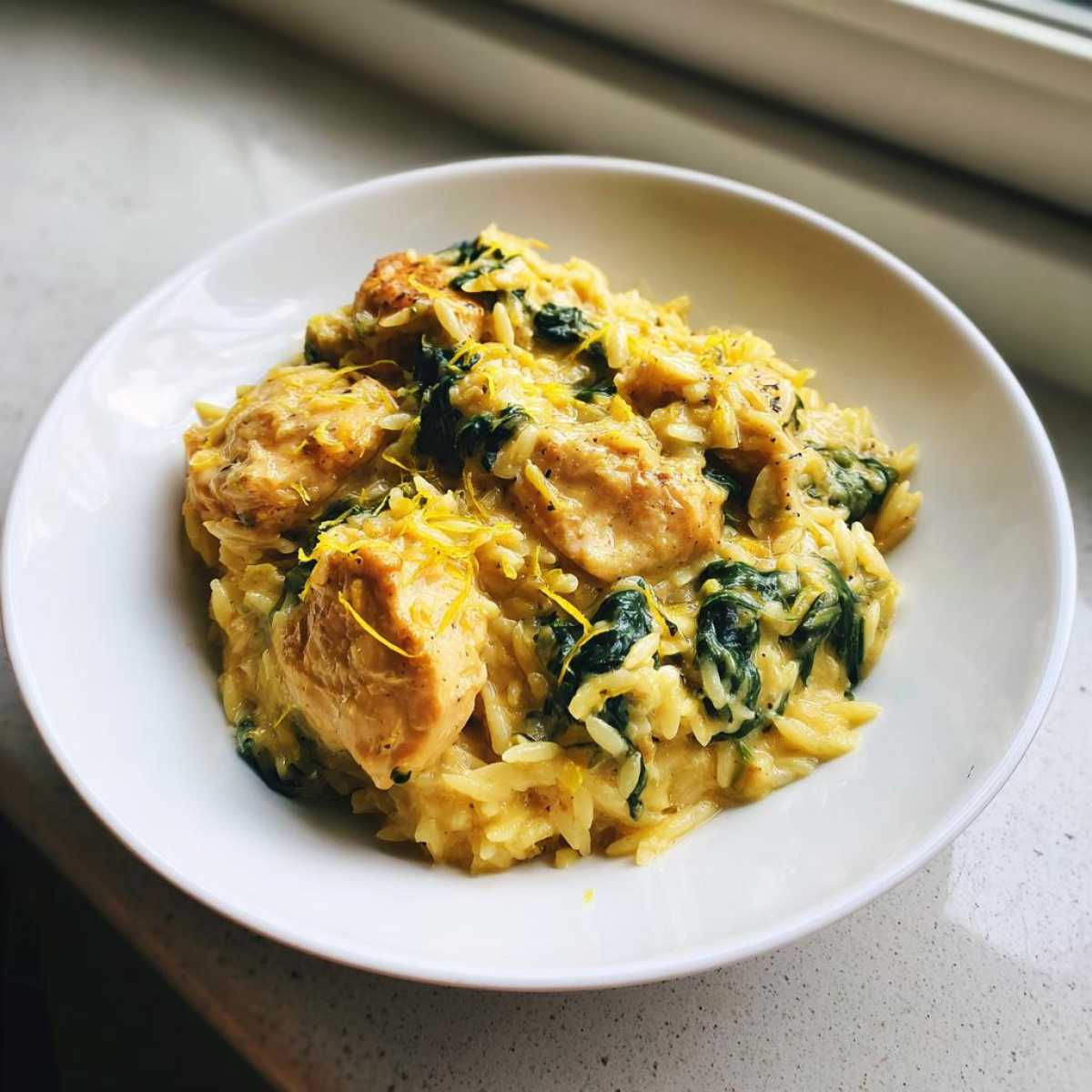 Amazing 1-Pot lemon chicken orzo flavor - Forkful Heaven